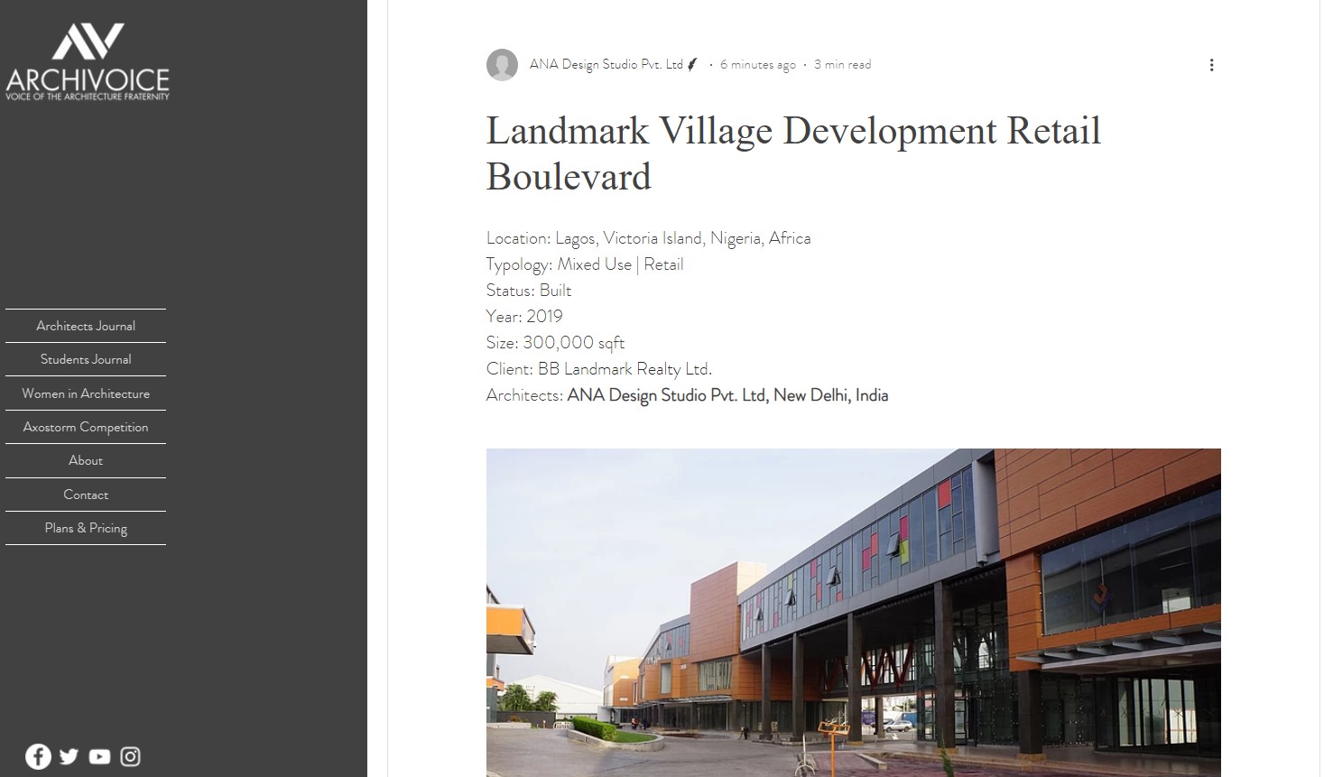 Landmark Village Development Featured on Archivoice – ANA Design Studio ...